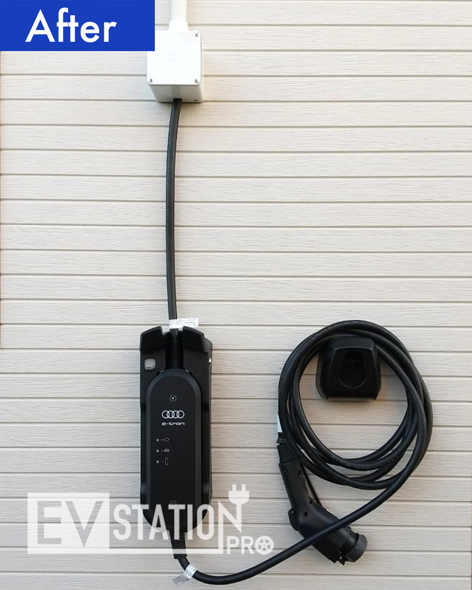 オフィス外壁にe-tron Charging Kit Plusを設置 | EVステーションプロ